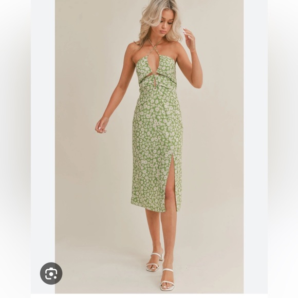 Sage | Dresses | Sage The Label Green Garden Midi Dress | Poshmark